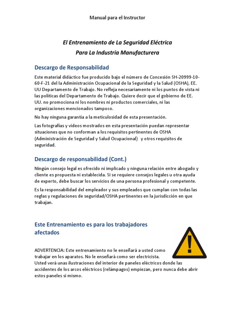 Electrical Safety Manual SP PDF | PDF