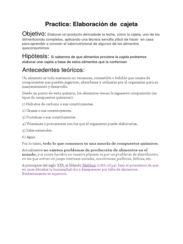 Cajeta | PDF | Alimentos | Comida y bebida