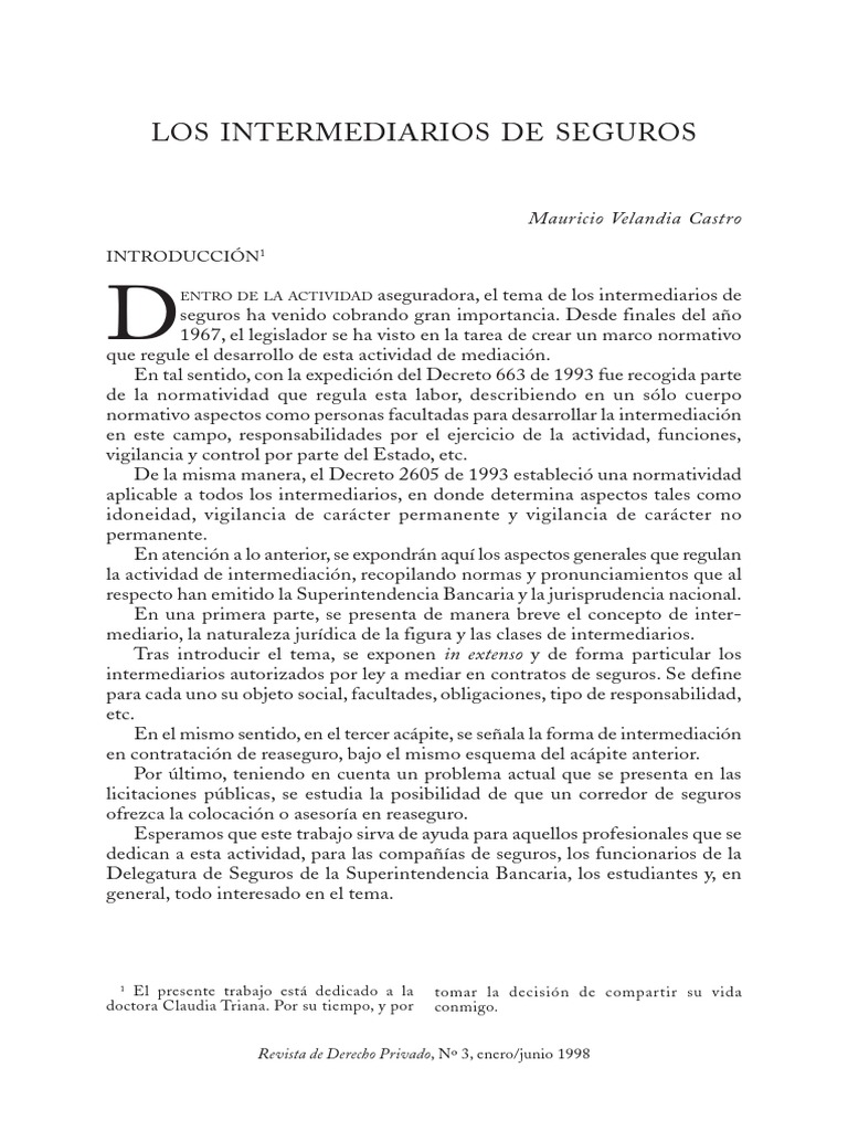 Intermediarios de Seguros | Descargar gratis PDF | Póliza de seguros | Seguro