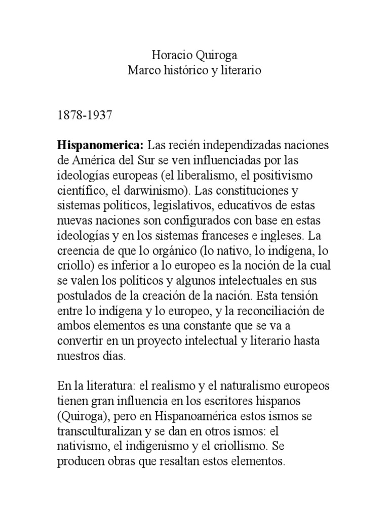 Horacio Quiroga y el Modernismo | PDF | Simbolismo (Artes) | Edgar ...