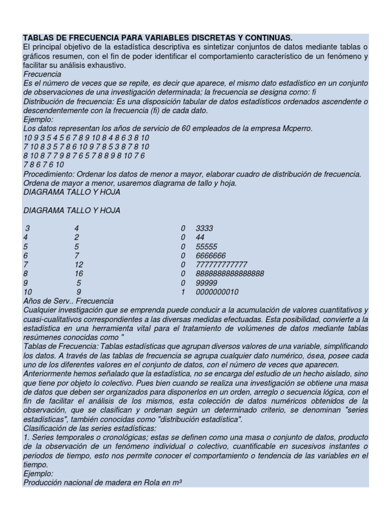 Tablas de Frecuencia en Estadística | PDF | Estadísticas | Frecuencia