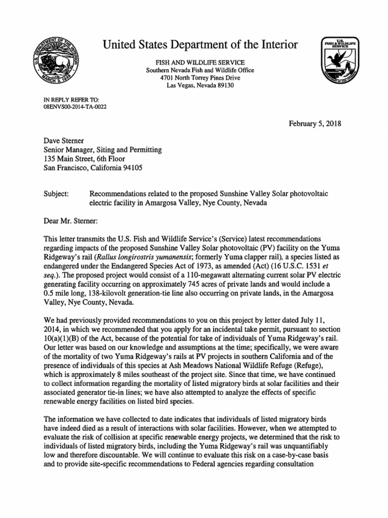 2018 Memo - Yuma Clapper Rail | PDF