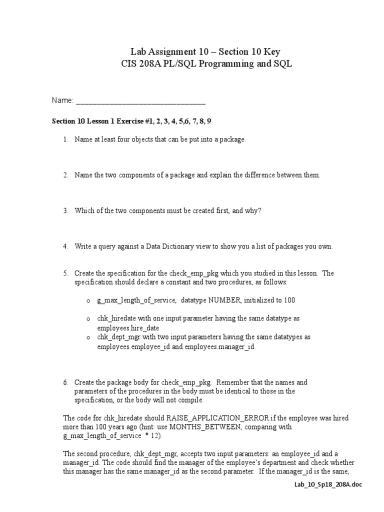Lab 10 Sp18 208A | PDF | Parameter (Computer Programming) | Subroutine