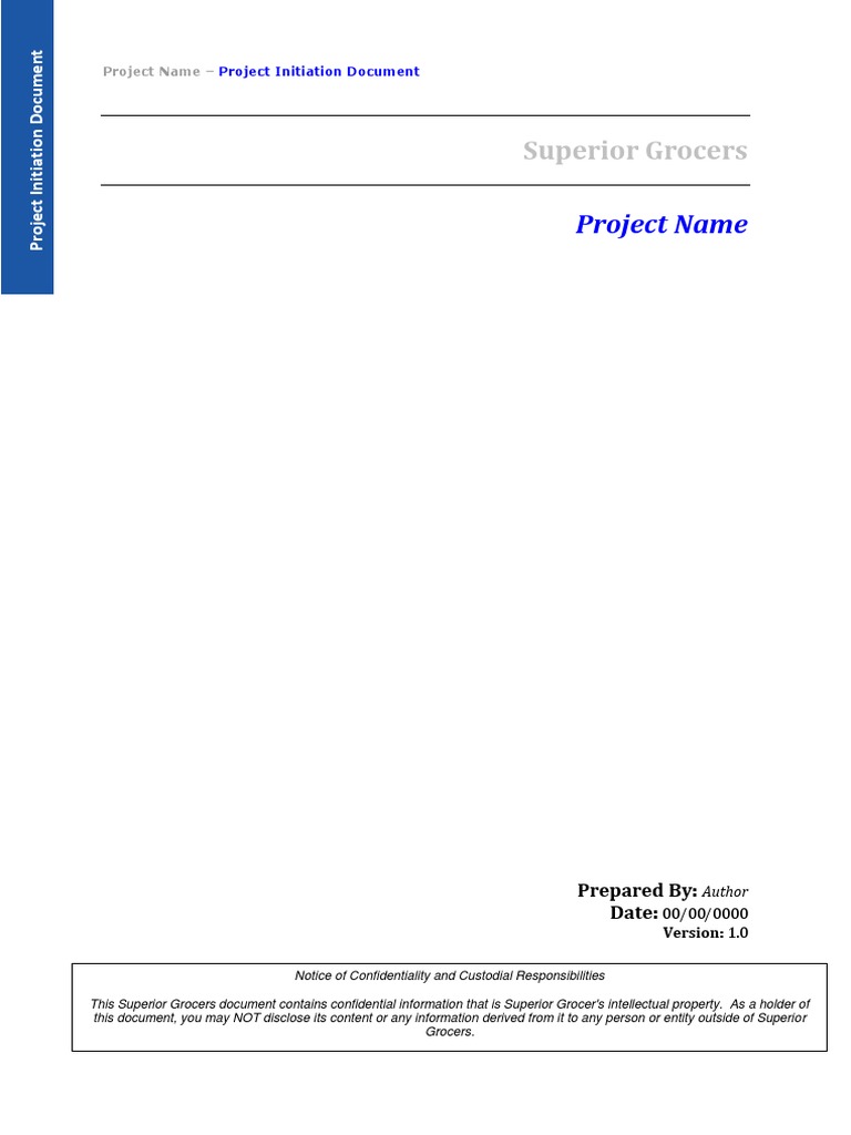 Project Initiation Document Template | PDF | Risk | Economies