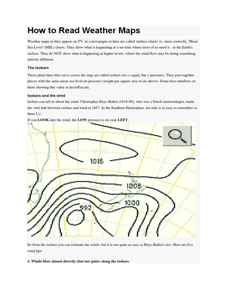 How To Read Weather Maps | PDF | Earth Phenomena | Basic Meteorological ...