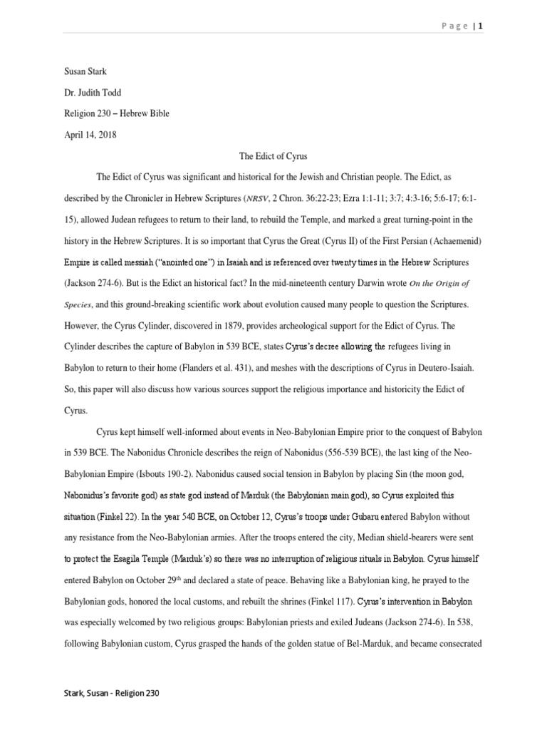 The Edict of Cyrus: Historical Impact | PDF | Cyrus The Great | Europe ...