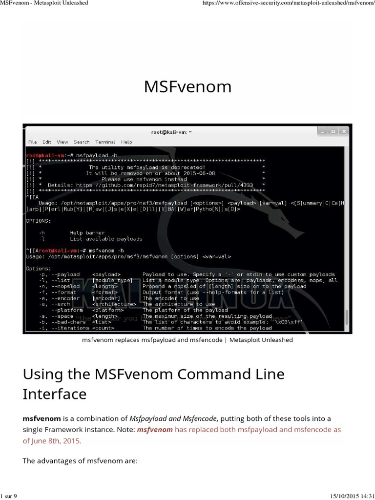 MSFvenom Metasploit Unleashed Level 1 | PDF | System Software | Computing