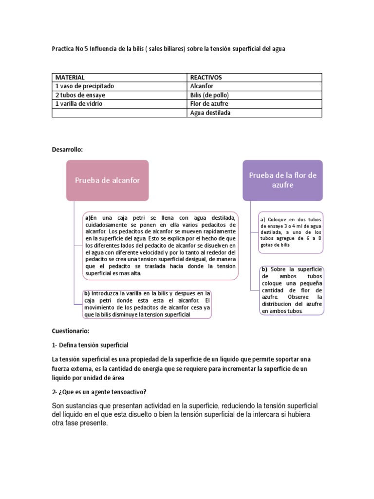 Practica No 5 Influencia de La Bilis | PDF | Valoración | Química
