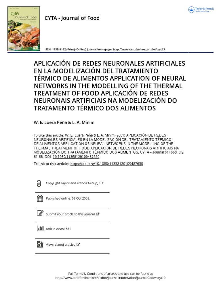 Aplicaci N de Redes Neuronales Artificiales en La Modelizaci N Del ...