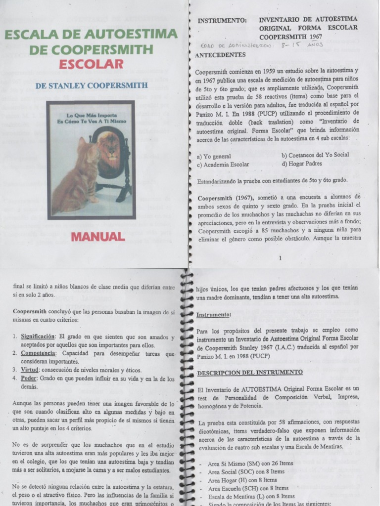 Manual Coopersmith Escolar | PDF