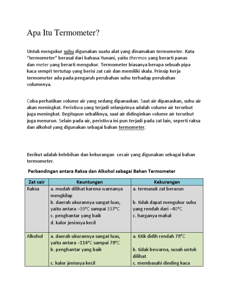 Apa Itu Termometer | PDF
