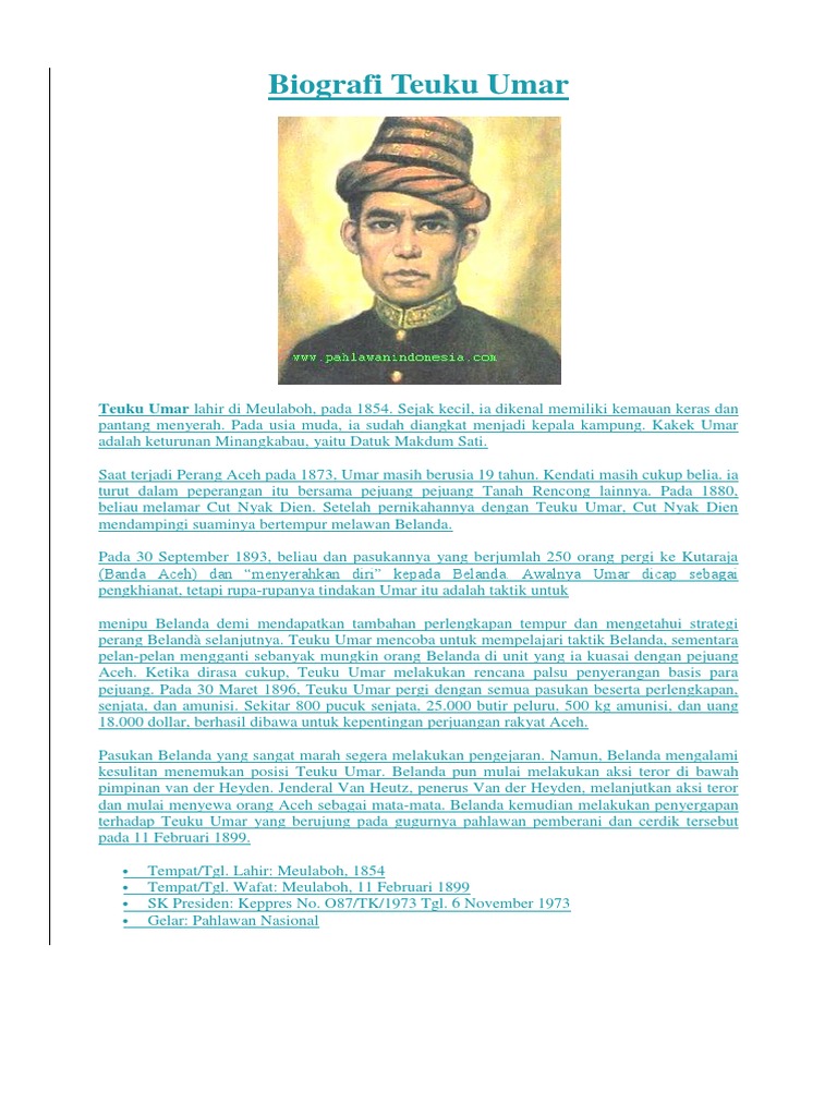 Biografi Teuku Umar | PDF