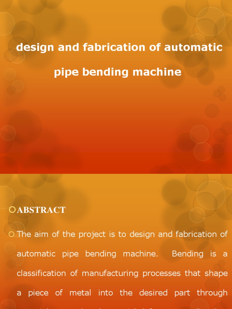Design and Fabrication of Automatic Pipe Bending Machine | PDF ...