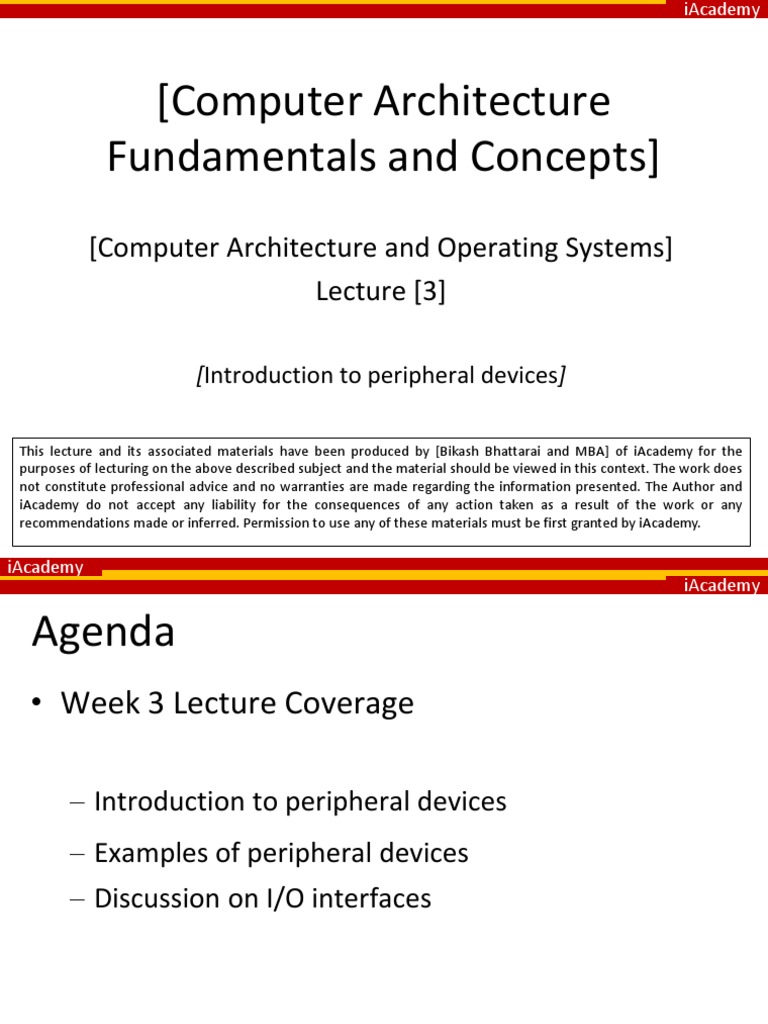 Lecture 3 Introduction To Peripheral Devices | PDF | Input/Output ...