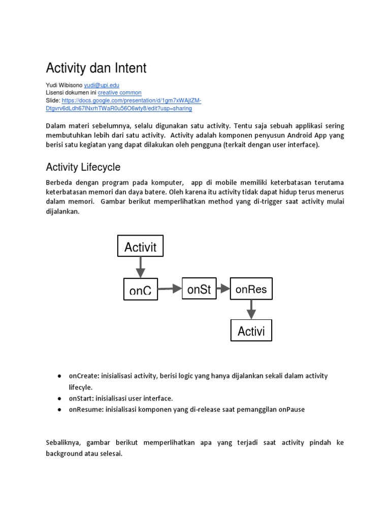Activity Dan Intent | PDF