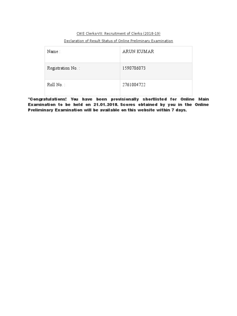 Ibps Result | PDF | Signature | Identity Document