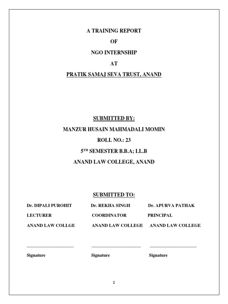 NGO Internship Report (Law) | PDF | Non Governmental Organization | Consumer Protection