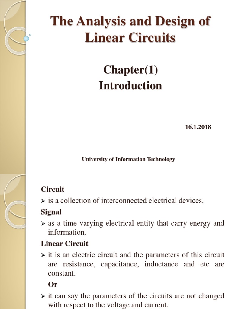 The Analysis and Design of Linear Circuits: Chapter | PDF