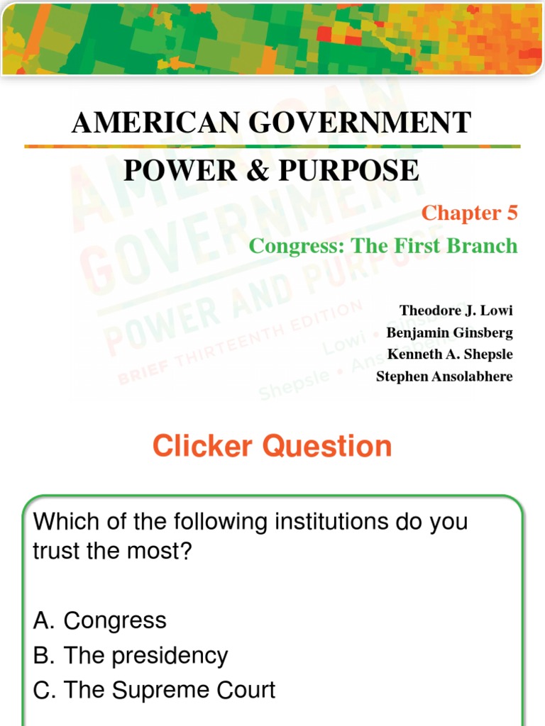 American Government Power & Purpose: Congress: The First Branch | PDF ...