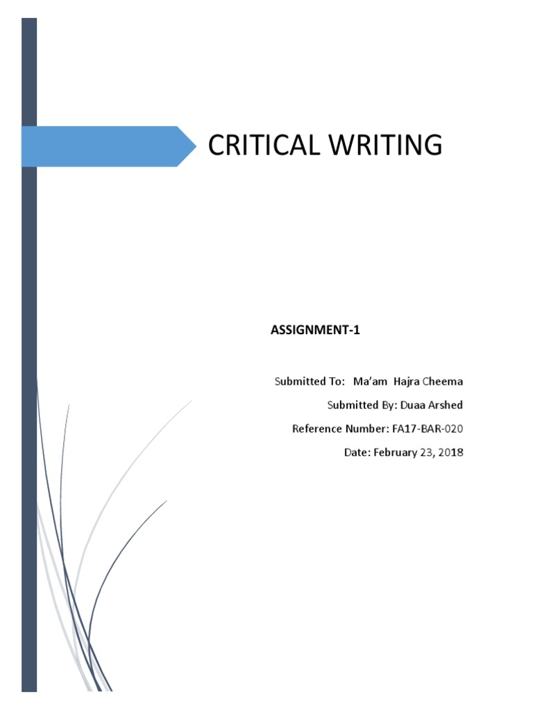 Critical Writing: Assignment-1 | PDF | Mystery, Thriller & Crime Fiction