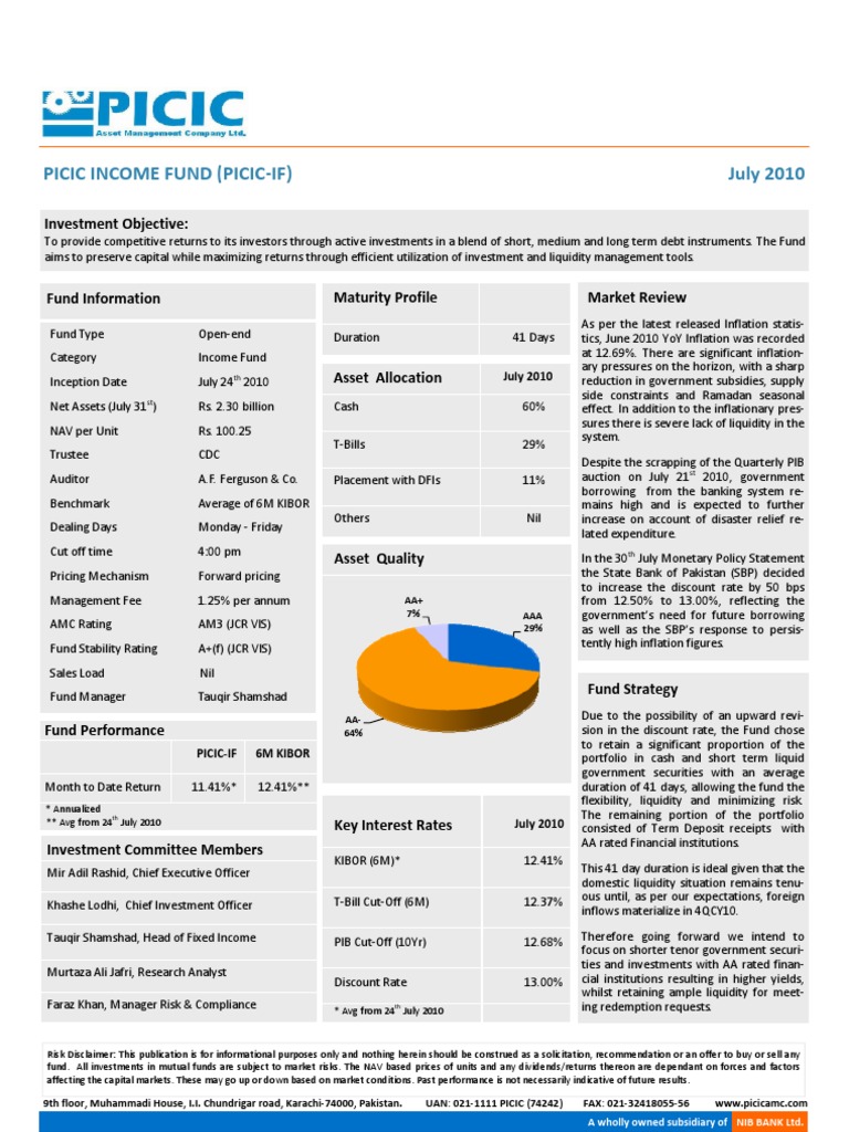 PICIC INCOME FUND PROVIDES COMPETITIVE RETURNS | PDF | Inflation ...