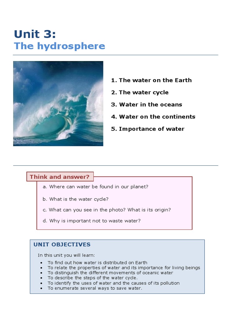 Hydrosphere Basics for Students | PDF | Sea | Water Cycle