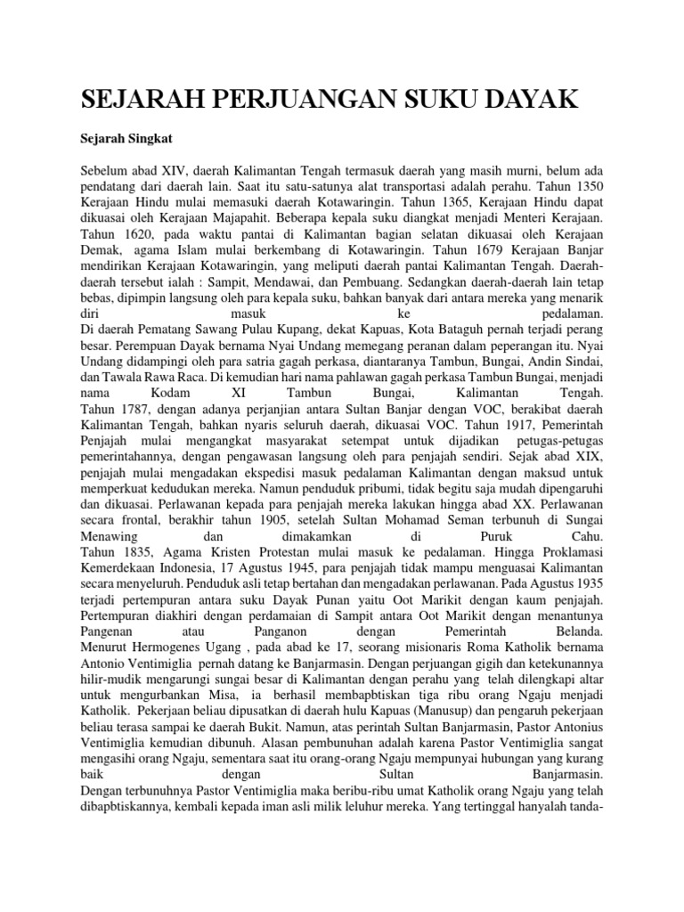 Sejarah Perjuangan Suku Dayak | PDF