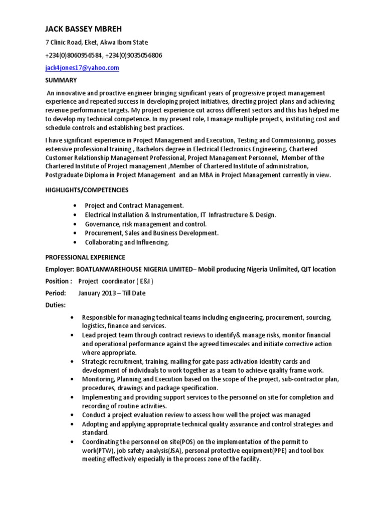 Jack Bassey Mbreh | PDF | Occupational Safety And Health | Project ...