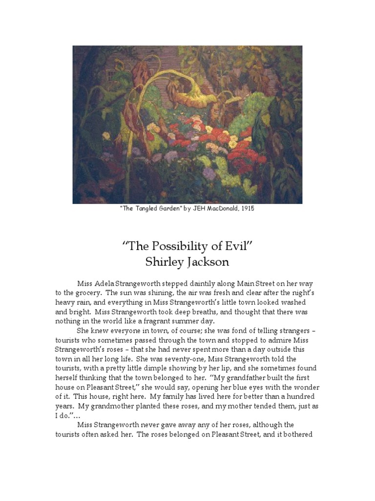 The Possibility of Evil PDF | PDF