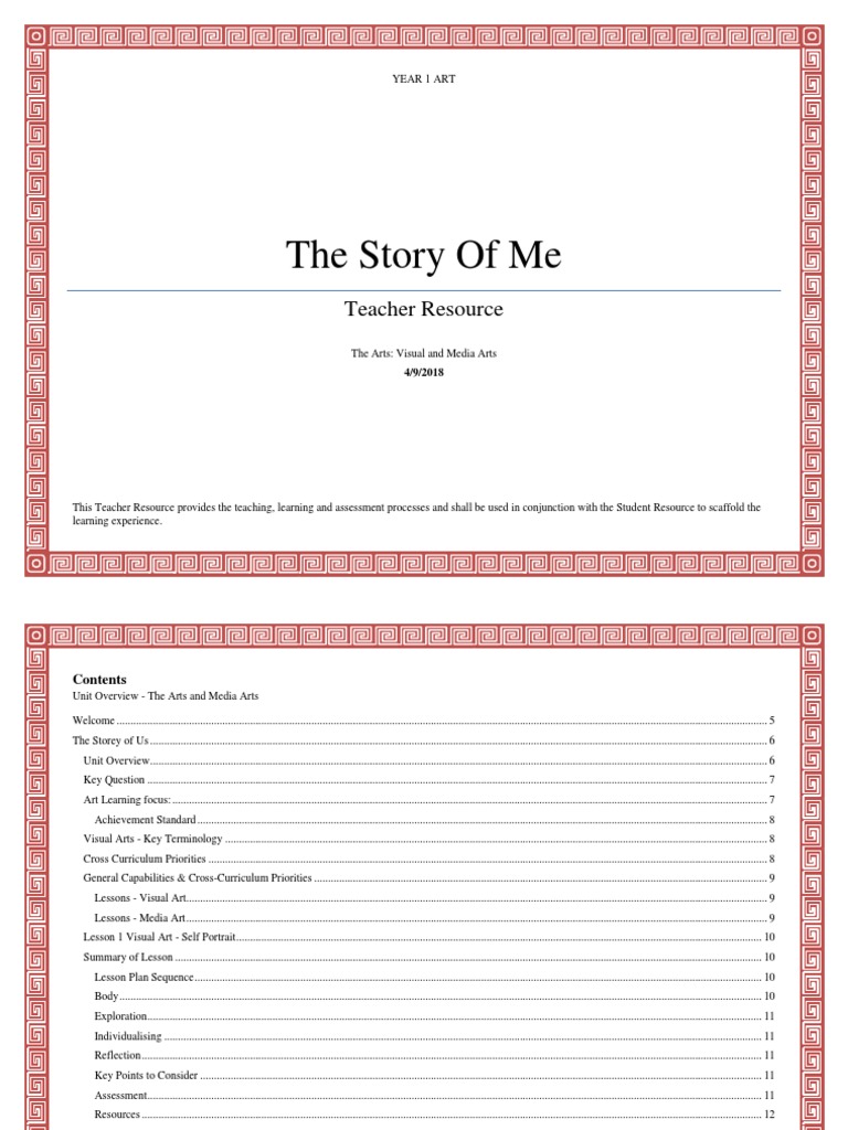 Teachers Lesson Plan - Self Portrait | PDF | Educational Assessment ...