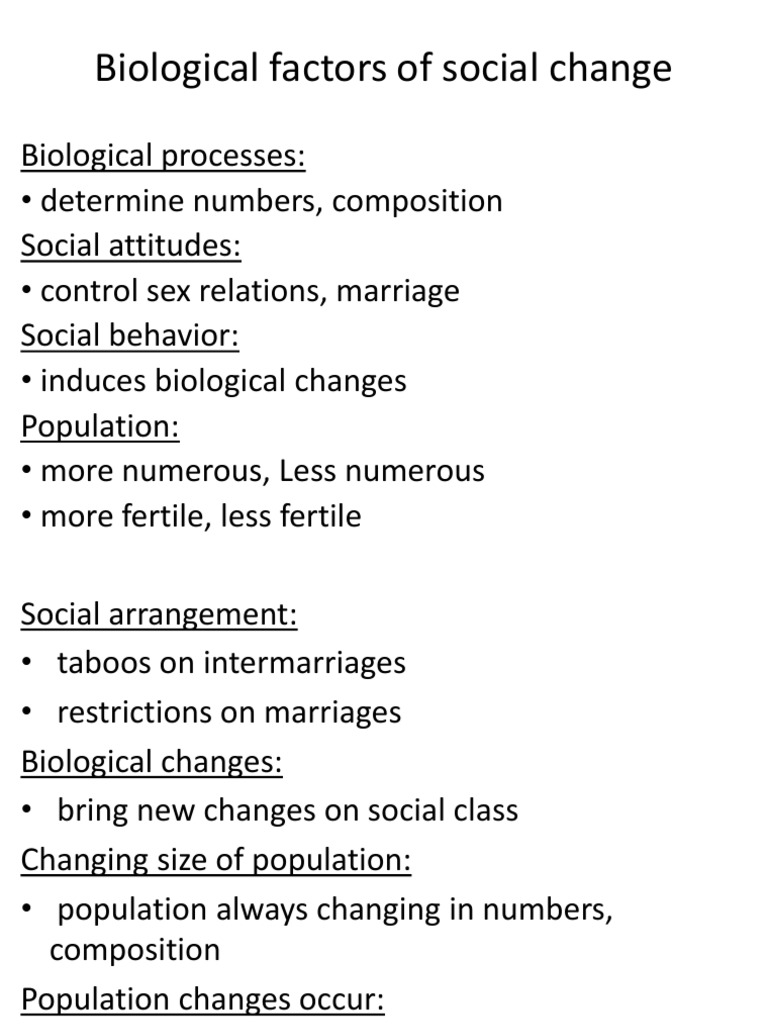 Biological Factors of Social Change | PDF | Natural Selection | Birth Rate