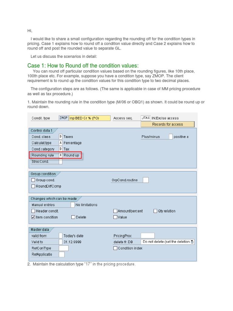 Case 1: How To Round Off The Condition Values | PDF | Rounding | Areas ...