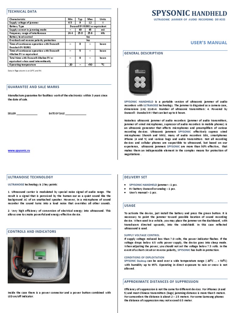 Audio Jammer | PDF | Ultrasound | Microphone