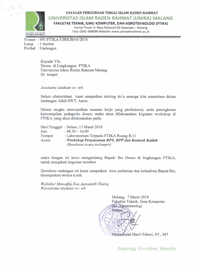 Contoh Undangan Workshop | PDF