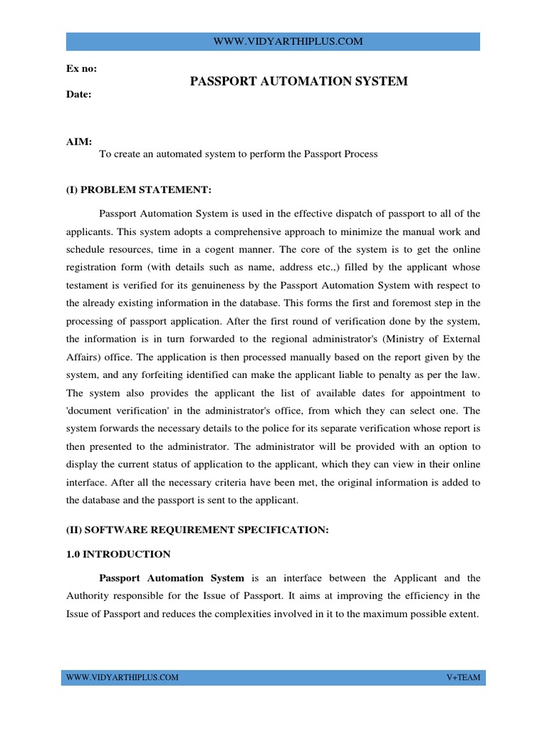 Passport Automation System Overview | PDF | Web Server | Internet & Web