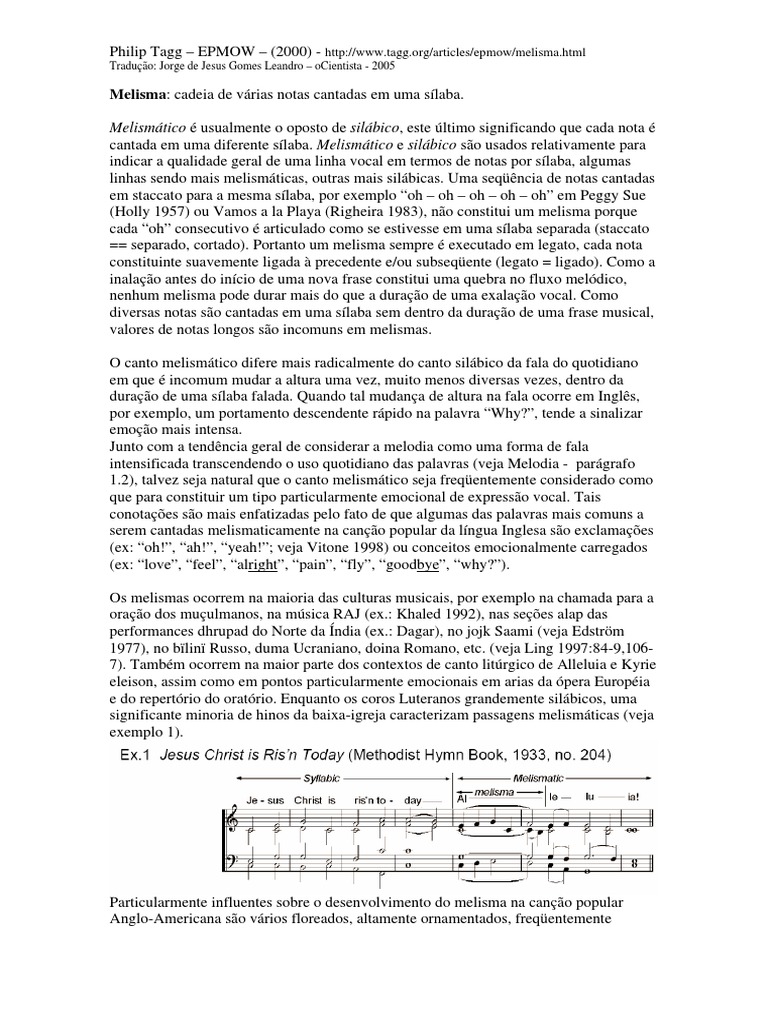 Melisma | PDF | Canto | Música Gospel