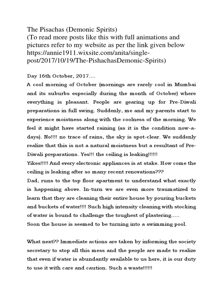 The Pisachas | PDF | Demons | Ghosts