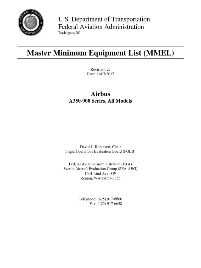 A350-900 Master Minimum Equipment List | PDF