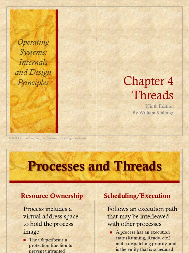 Operating Systems: Internals and Design Principles: Threads | PDF | Thread (Computing) | Process ...