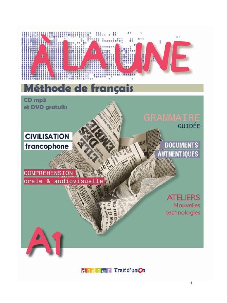 A La Une A1 Lexique Pdf