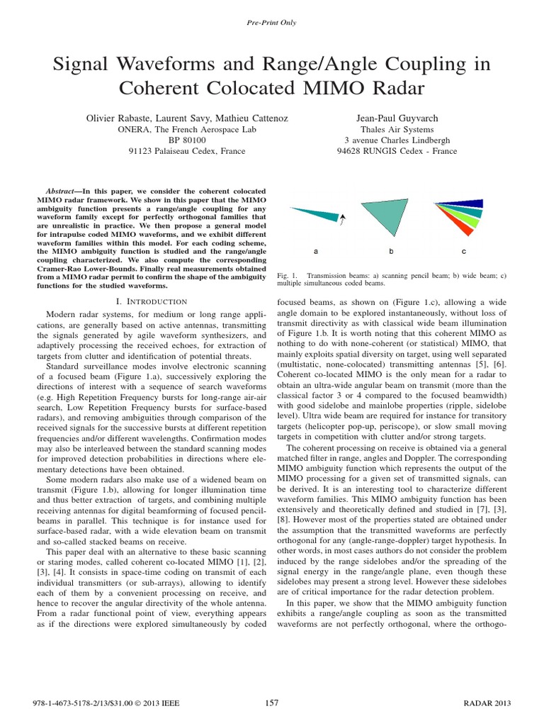 Coherent Mimo Waveform LV | PDF | Mimo | Radar
