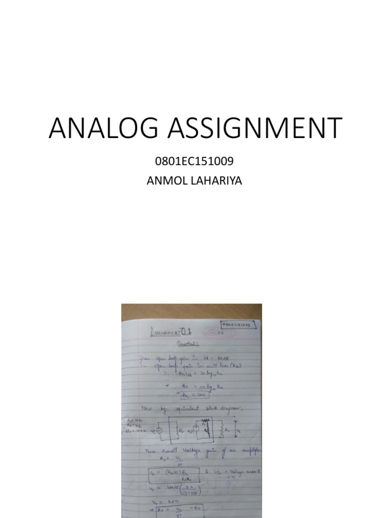 Analog Assignment 1 | PDF