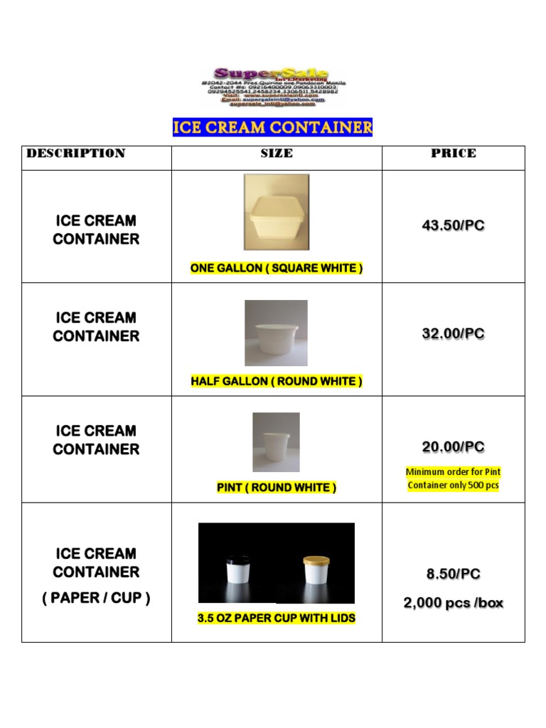 New Ice Cream Container 2016 | PDF