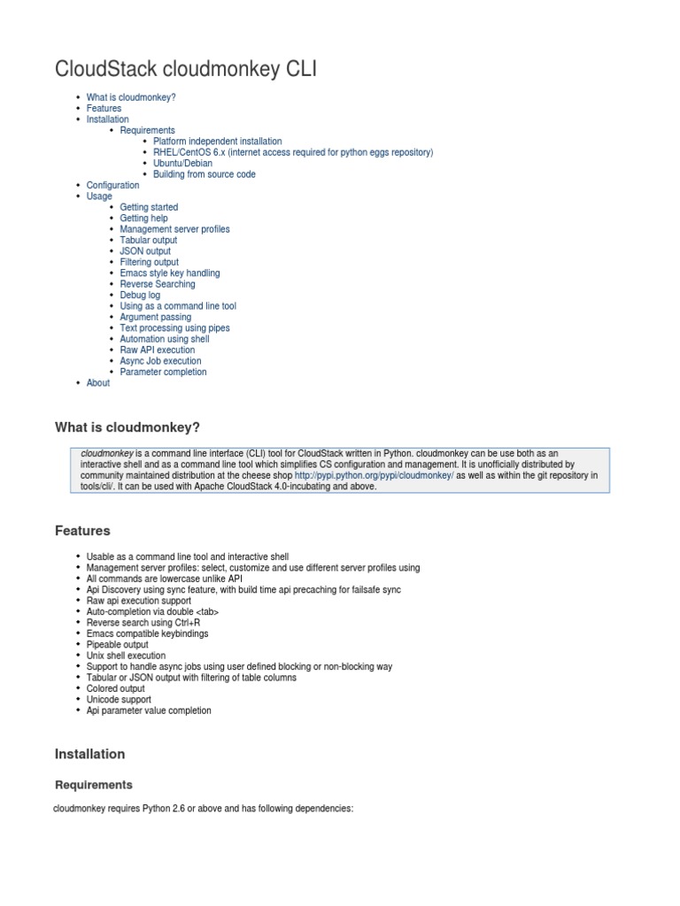 Cloudstack Cloudmonkey Cli Guide Pdf Command Line Interface