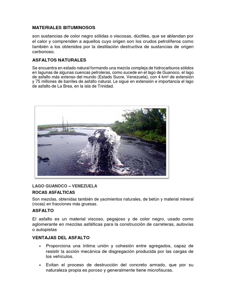 Materiales Bituminosos y Aplicaciones | PDF | Asfalto | Química