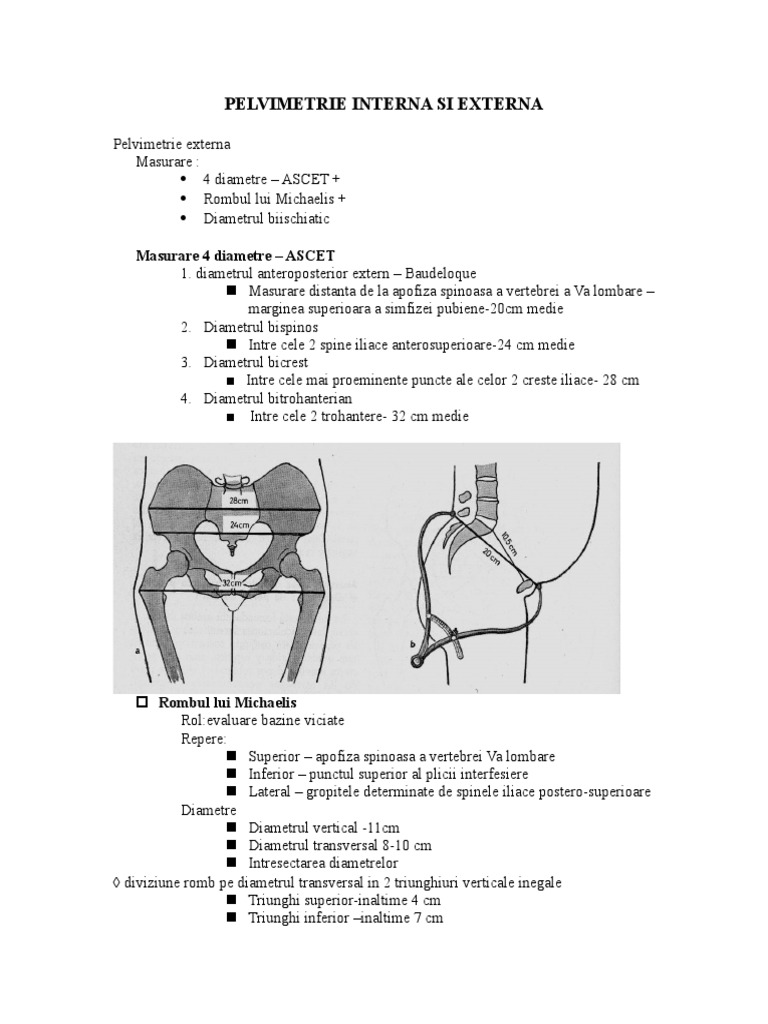 Pelvimetrie Interna Si Externa | PDF