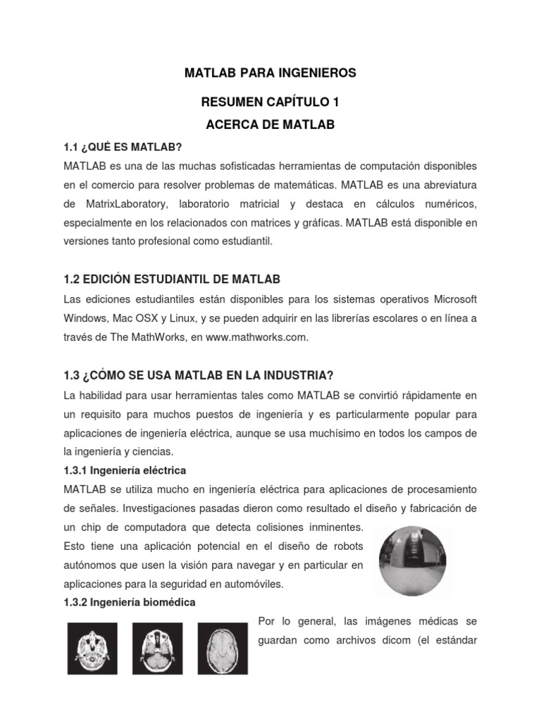 Matlab para Ingenieros | PDF | Matlab | Matriz (Matemáticas)
