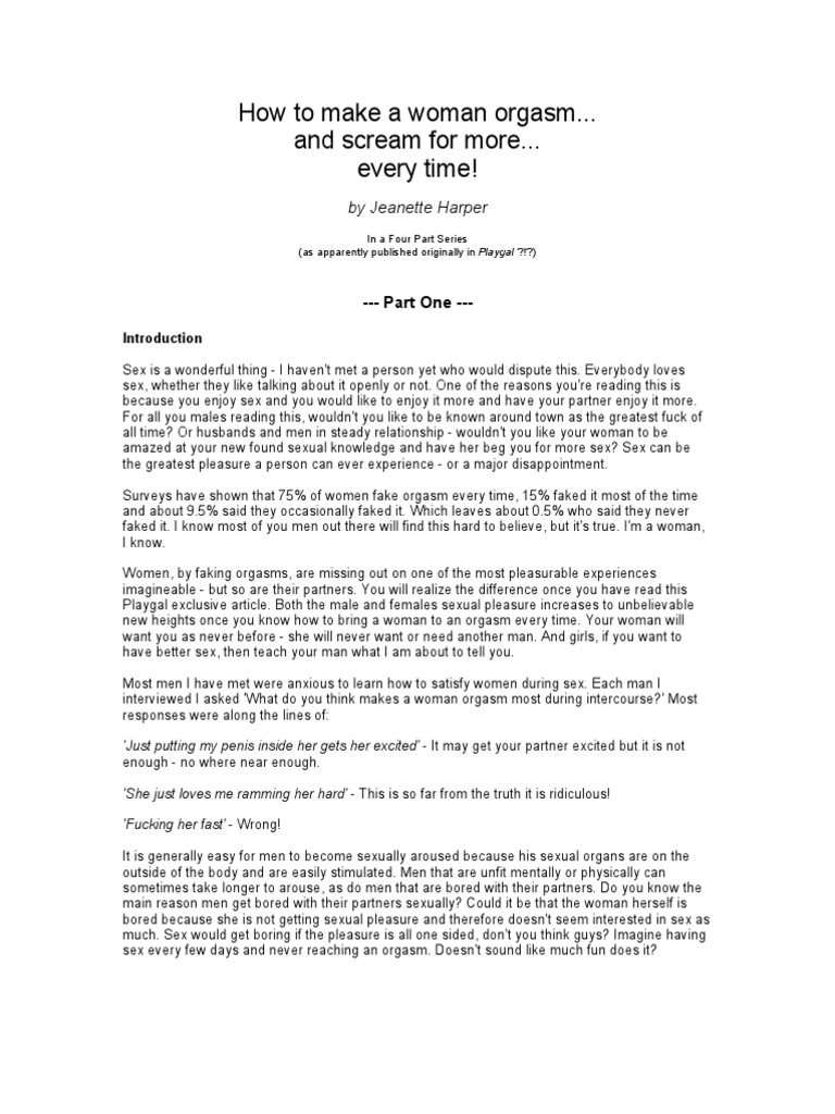 How To Make A Woman Orgasm | PDF | Sexual Intercourse | Human Sexual ...