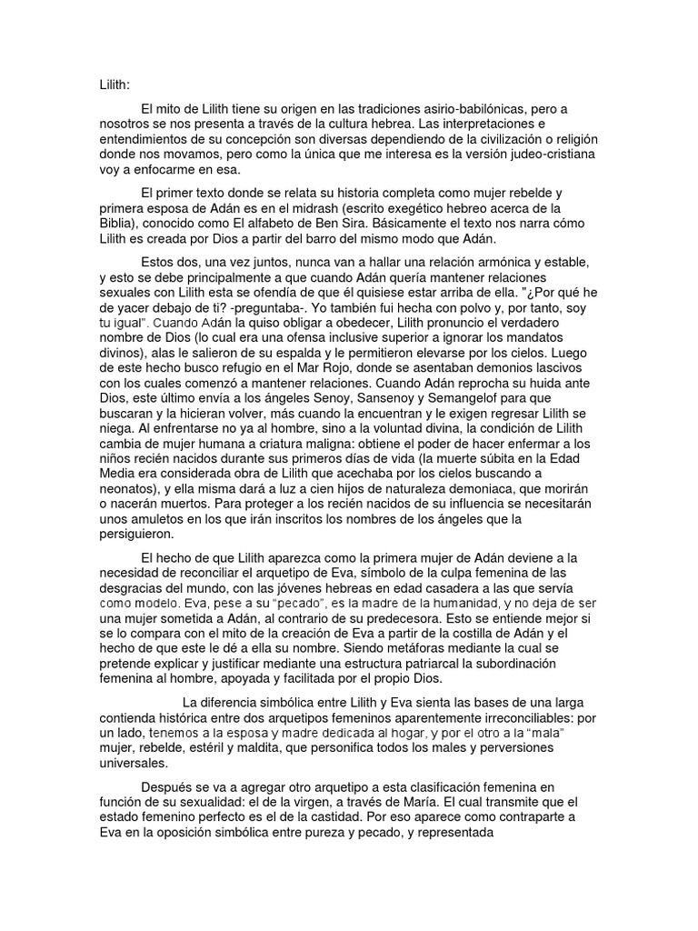 Lilith | PDF | Lilith | Biblia