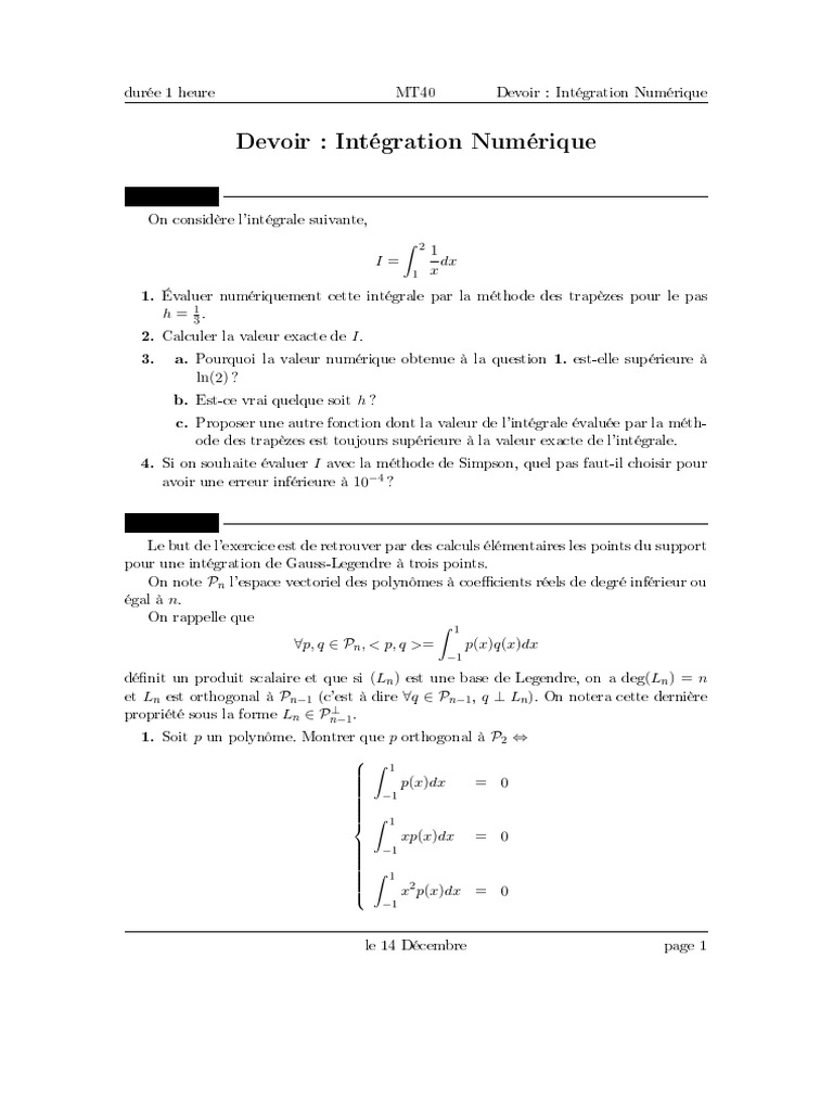 Devoir 2 MT40 | PDF | Intégral | Analyses